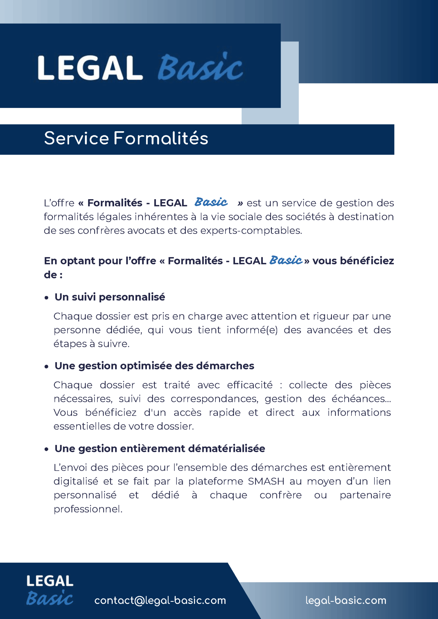 Formalités - LEGAL Basic